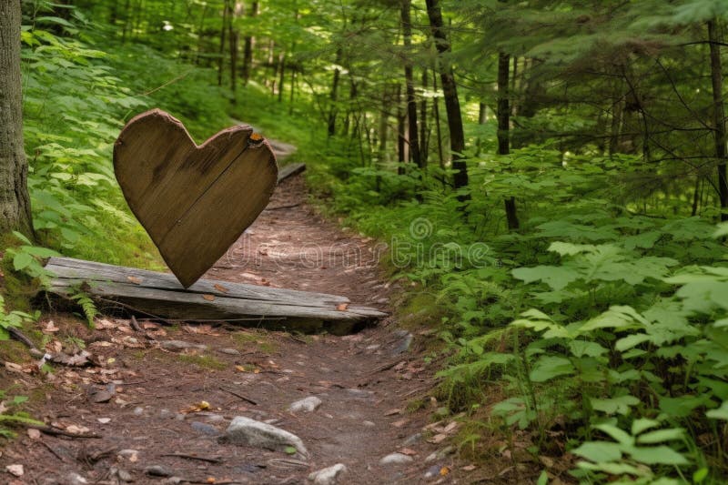 A Trail Marker in the Shape of a Heart or Arrow Stock Illustration ...