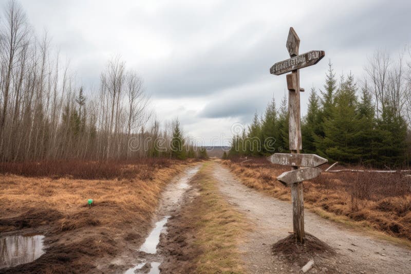 Trail Marker Signpost with Arrows Pointing in Different Directions ...
