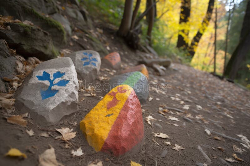Trail Markers that are Painted on Trees or Rocks, for Extra Visibility ...