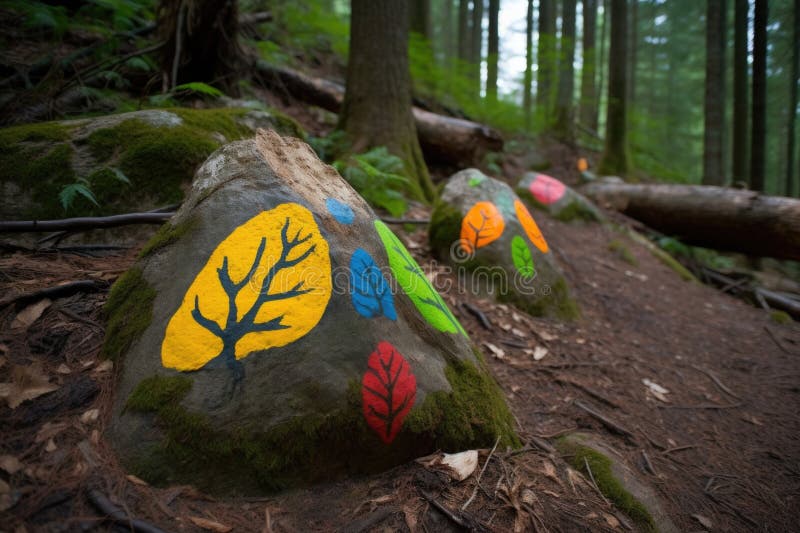 Trail Markers that are Painted on Trees or Rocks, for Extra Visibility ...