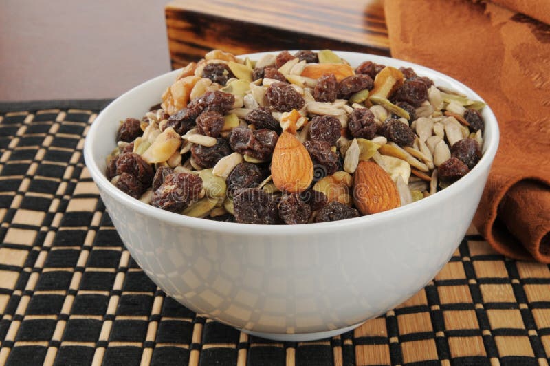 Trail mix stock image. Image of trail, nutritious, bowl - 30383705
