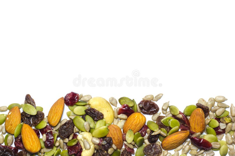 Trail Mix on the White Background. Stock Photo - Image of healthy ...
