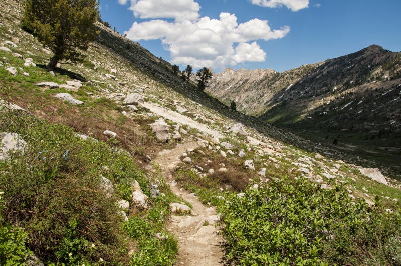Trail in Mountain terrain stock image. Image of terrain - 96048191