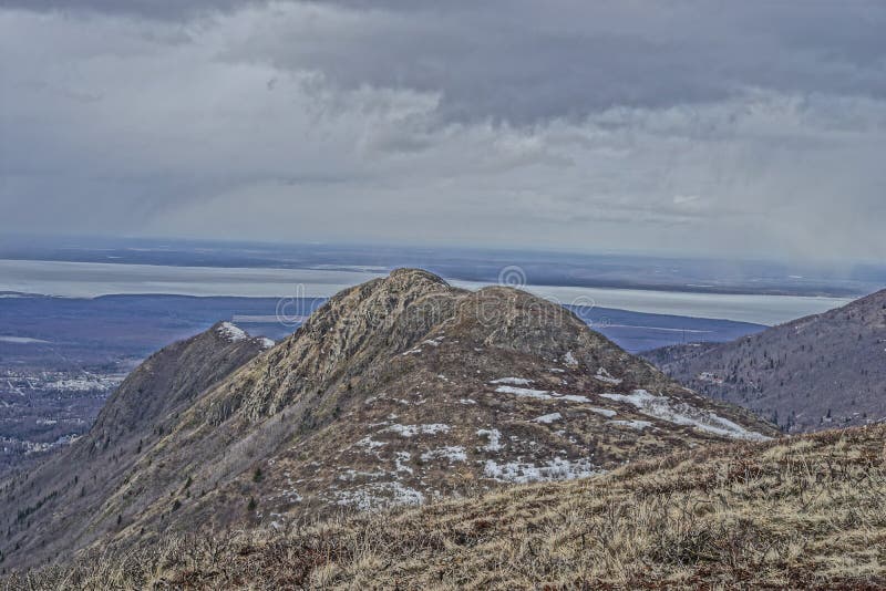 Trail on a Mountain with View of Cook Inlet Alaska Stock Image - Image ...