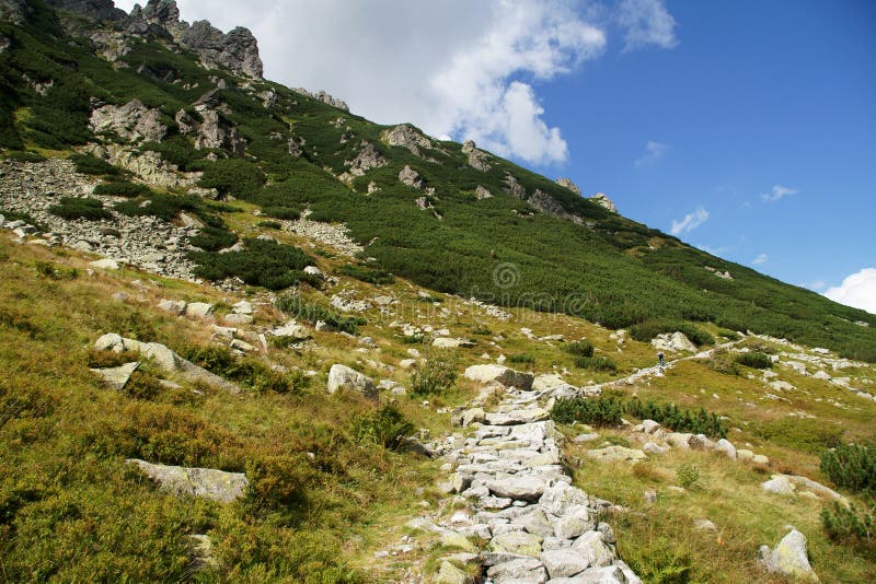 Trail in mountains stock image. Image of building, summit - 21052173