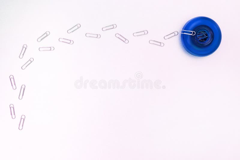 A Trail of Paper Clips Moving into Your Box Stock Photo - Image of ...