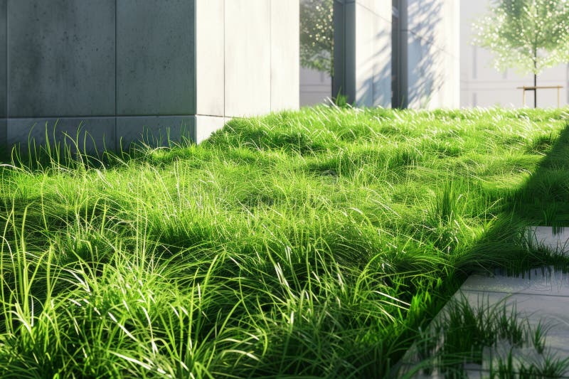 Trail through a Park with Lush Grass and Towering Trees. Outdoor Concept Stock Image - Image of ...