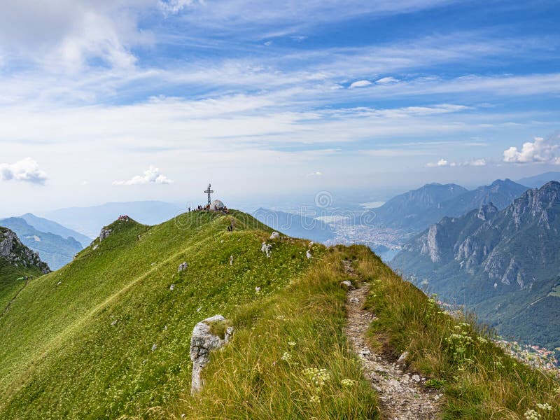 Trail Path on the Vet of Due Mani Mount Stock Image - Image of alpine ...