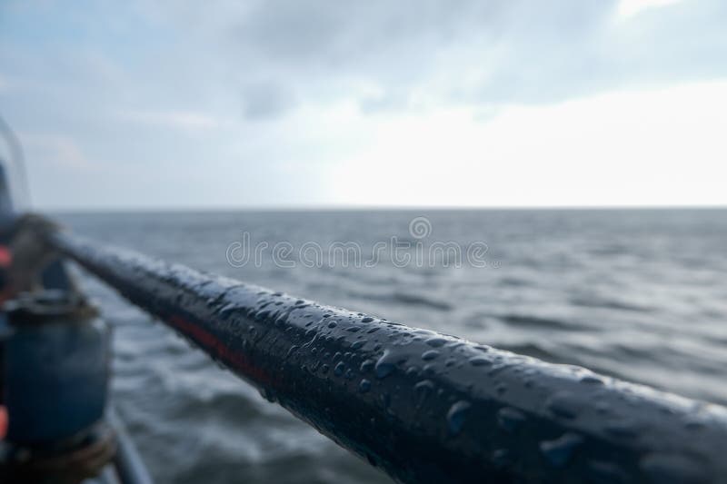 A Trail of Rain on Ship S Railing Stock Image - Image of ships, trail ...