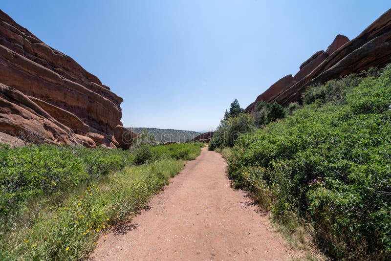 Trail through Red Rocks Park and Amphitheater in Morrison Colorado ...