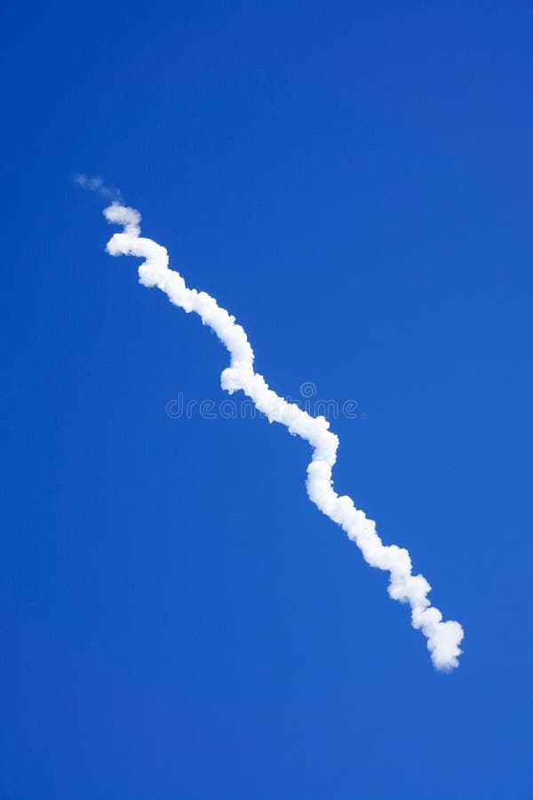 Trail from a rocket launch stock image. Image of concept - 153725493