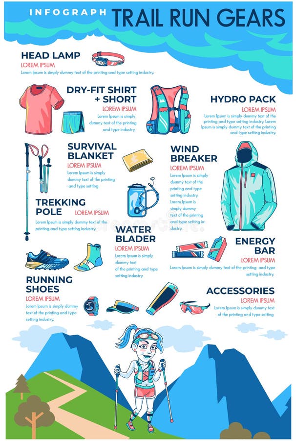 Trail Running How Does it Work Infographics Stock Vector - Illustration ...