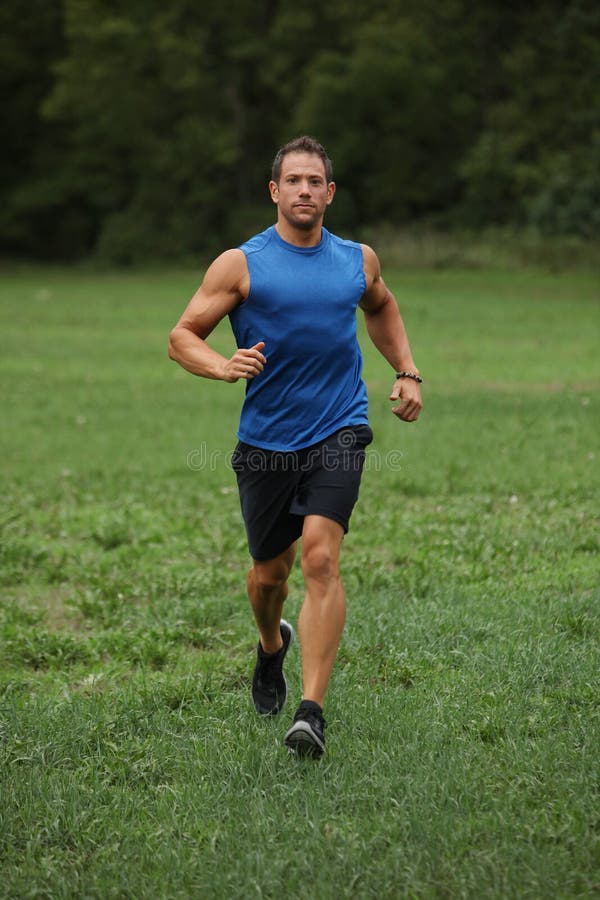 Trail Runner stock photo. Image of blue, jogger, exercise - 32164894