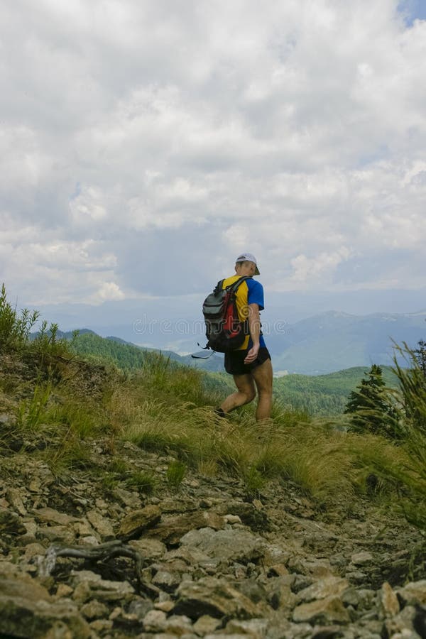 Trail Runner at a Mountain Marathon Editorial Stock Image - Image of ...