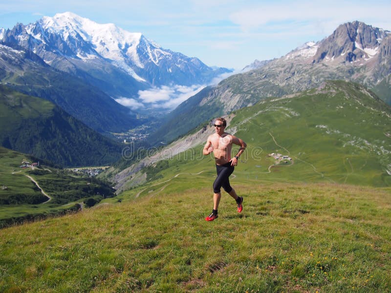 Trail Running in Chamonix France Stock Image - Image of fitness, runner ...
