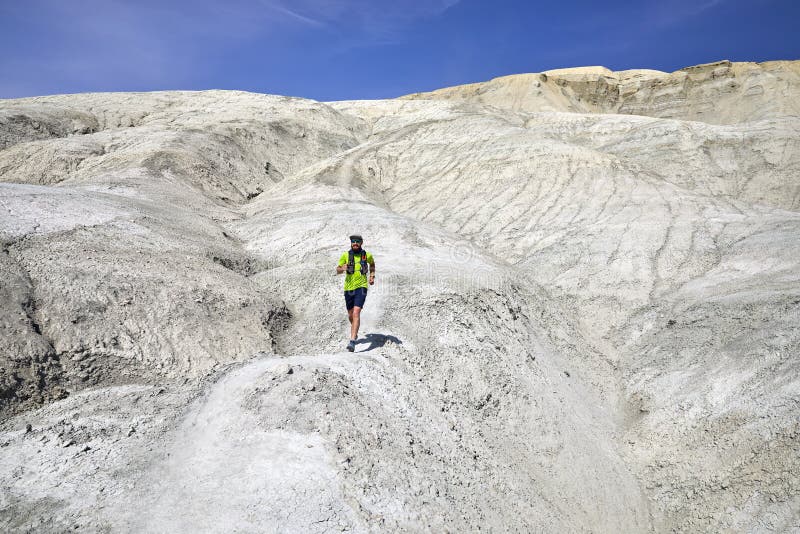 Trail Running in the Desert Stock Image - Image of male, activity ...