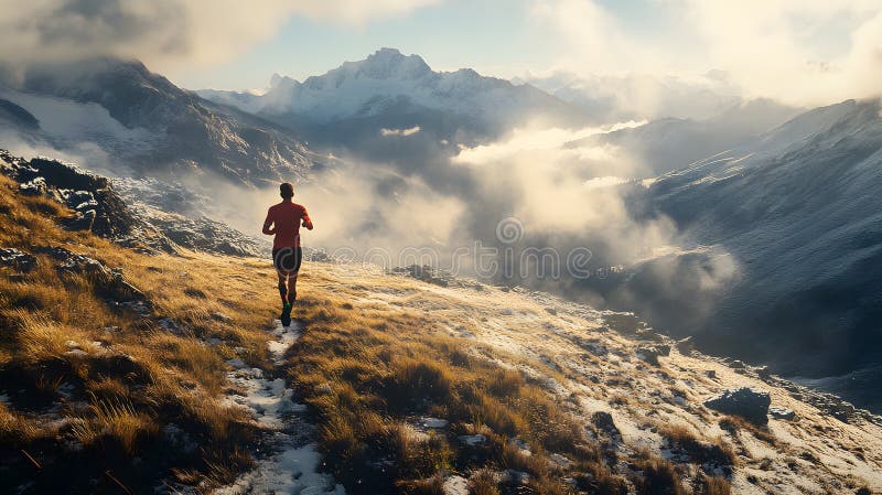 Trail Running in the Mountain Stock Photo - Image of fitness, discovery ...