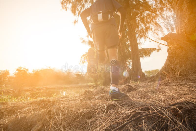 Trail Running at the Sunset Stock Photo - Image of summer, sunrise ...