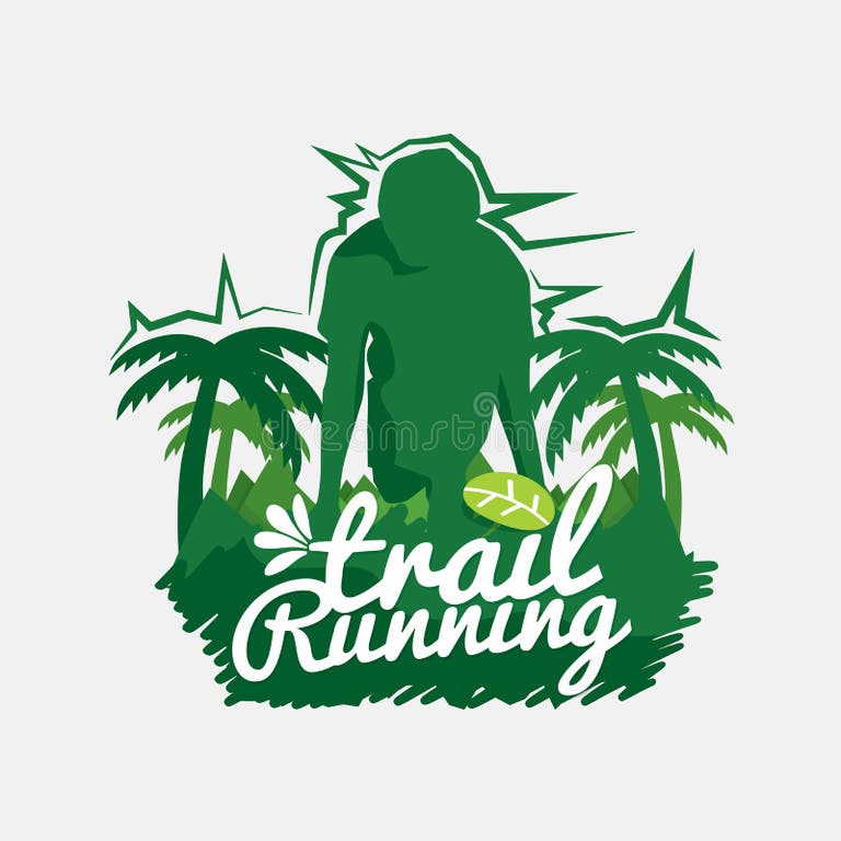 Trail Running Vector Illustration. Stock Vector - Illustration of ...