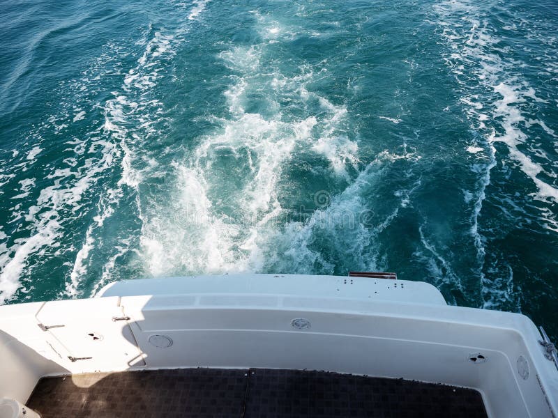 Trail in the Sea from a Boat for a Walk Stock Photo - Image of ocean ...