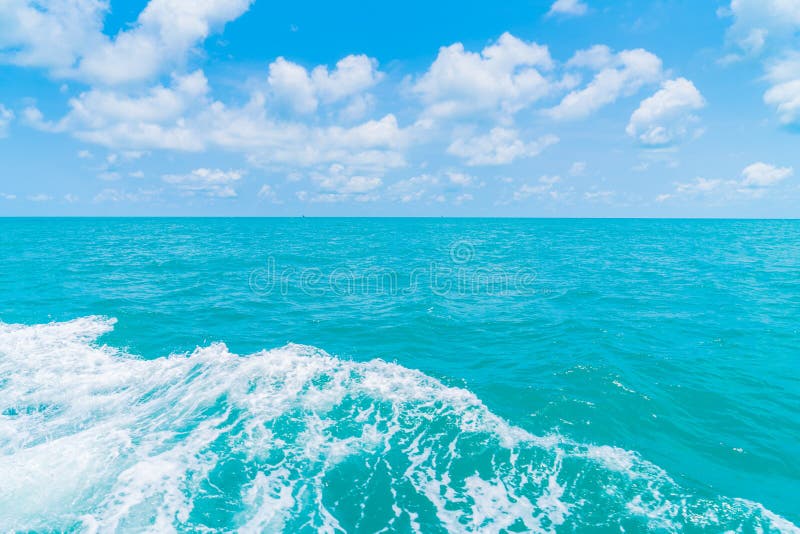 .Trail on Sea Water Surface Behind Boat Stock Image - Image of scenic ...
