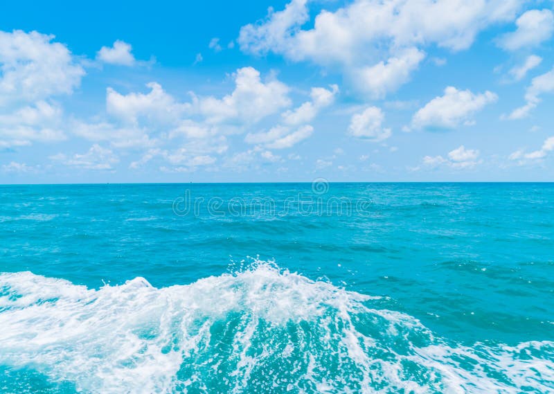 .Trail on Sea Water Surface Behind Boat Stock Photo - Image of splash ...