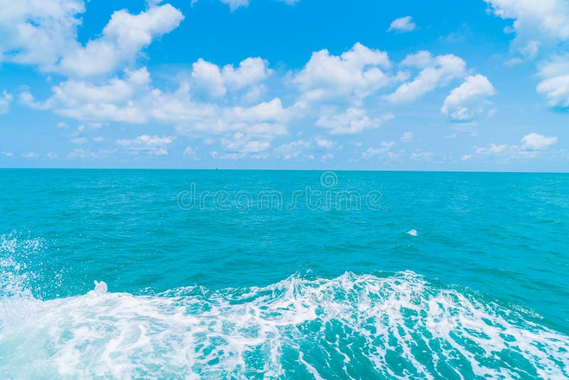 .Trail on Sea Water Surface Behind Boat Stock Photo - Image of blue ...