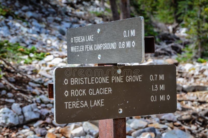 Trail Sign - Great Basin National Park - Baker, Nevada Editorial Photo ...