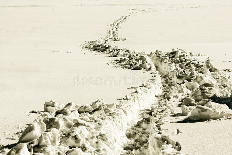 Trail in the snow stock image. Image of tourism, season - 162796219