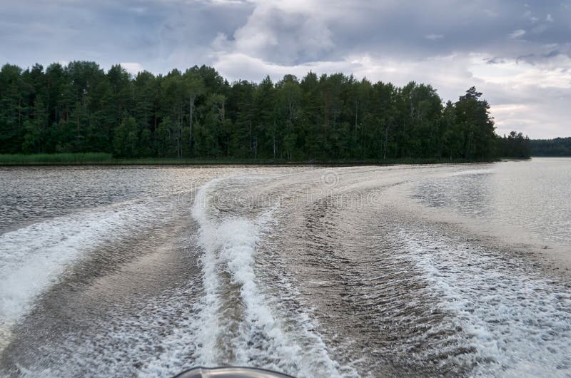 Trail from a Speedboat on the Water Stock Photo - Image of cruise ...