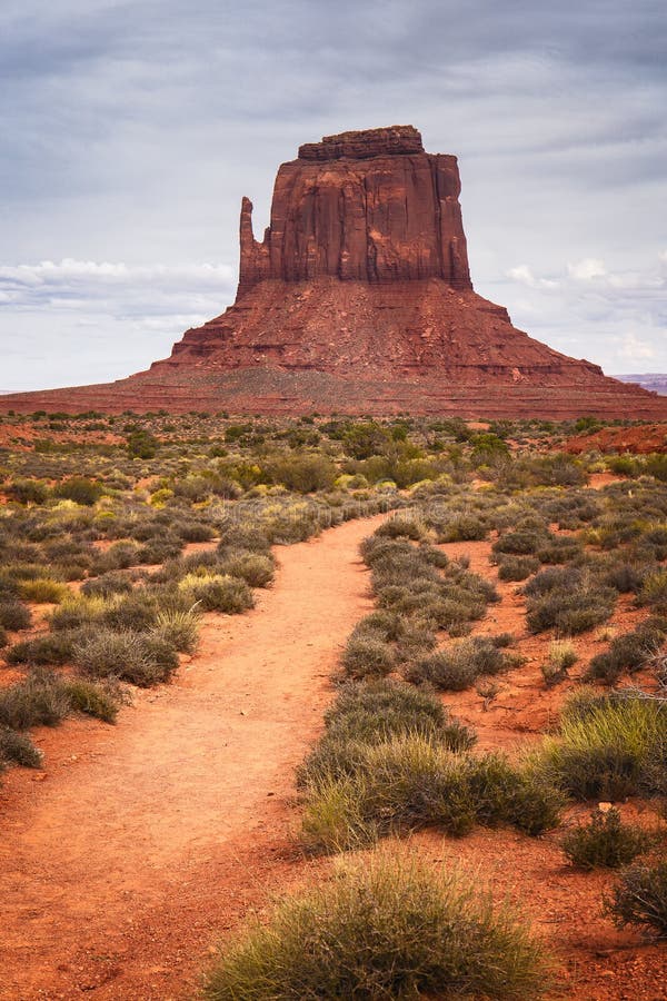 Trail To Mittens Rock Formation, Monument Valley Stock Photo - Image of ...