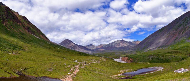 The Trail in the Valley Trough. Eastern Sayan. Stock Photo - Image of ...