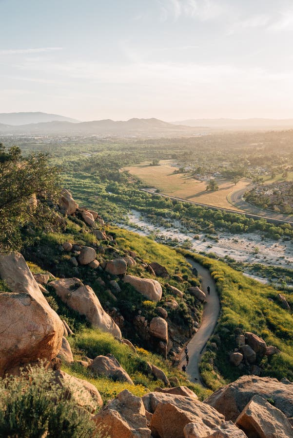 Trail and View from Mount Rubidoux in Riverside, California Stock Photo ...