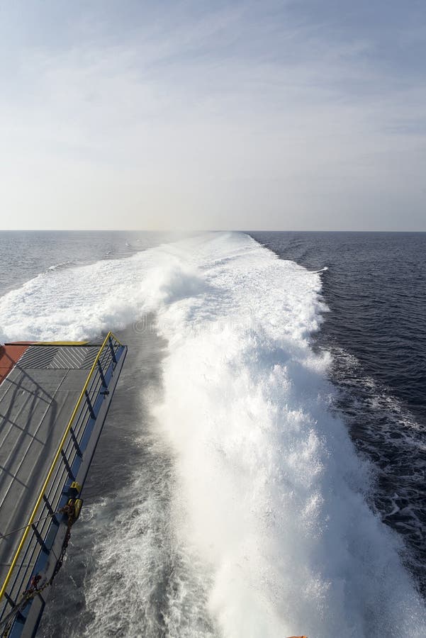 Trail on Water Surface Behind of Fast Moving Motor Boat Stock Photo ...