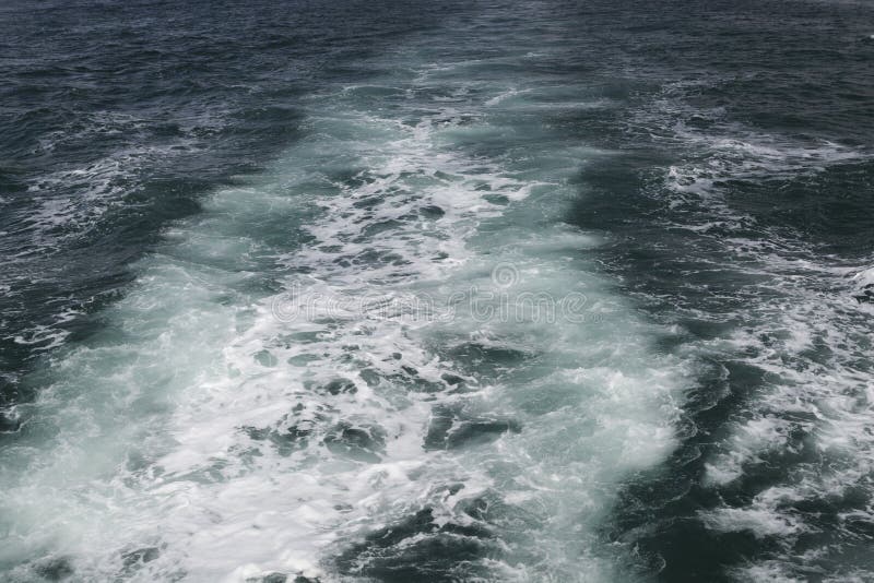 Trail on Water Surface Behind of Fast Moving Ship Stock Image - Image ...