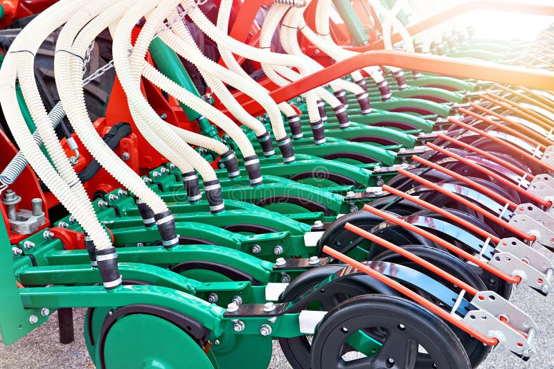 Trailed Hydraulic Folding Drill Agricultural Stock Photo - Image of ...