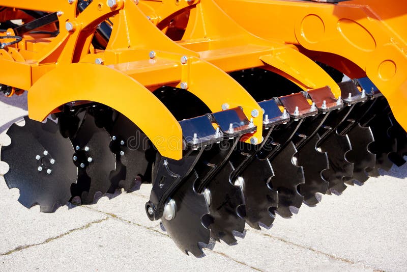 Trailed in-line Disc Harrow at Agricultural Exhibition Stock Image ...