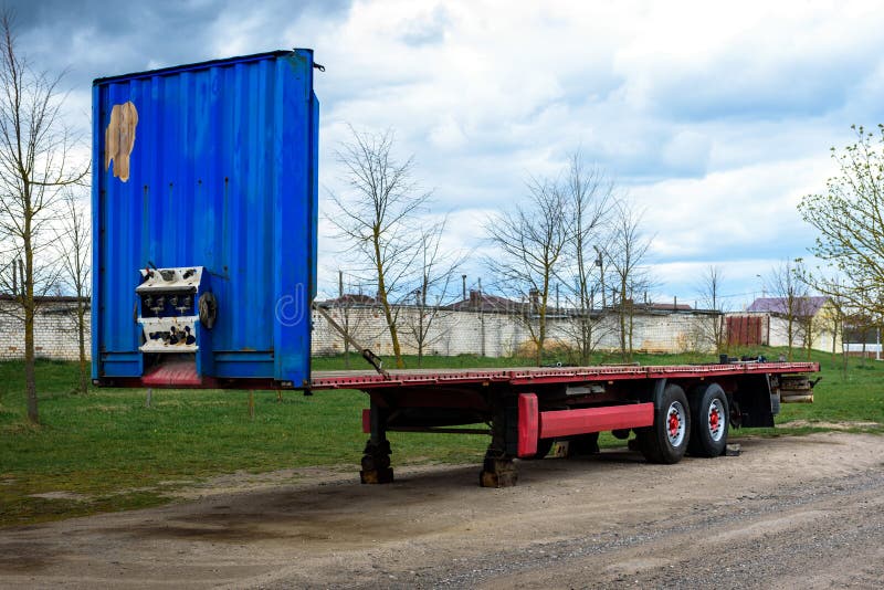 Trailer for Boxed Cargo on Pallet Outdoor Editorial Stock Photo - Image ...