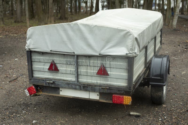 Trailer for Car. Cart on Wheels Stock Image - Image of cart, metal ...