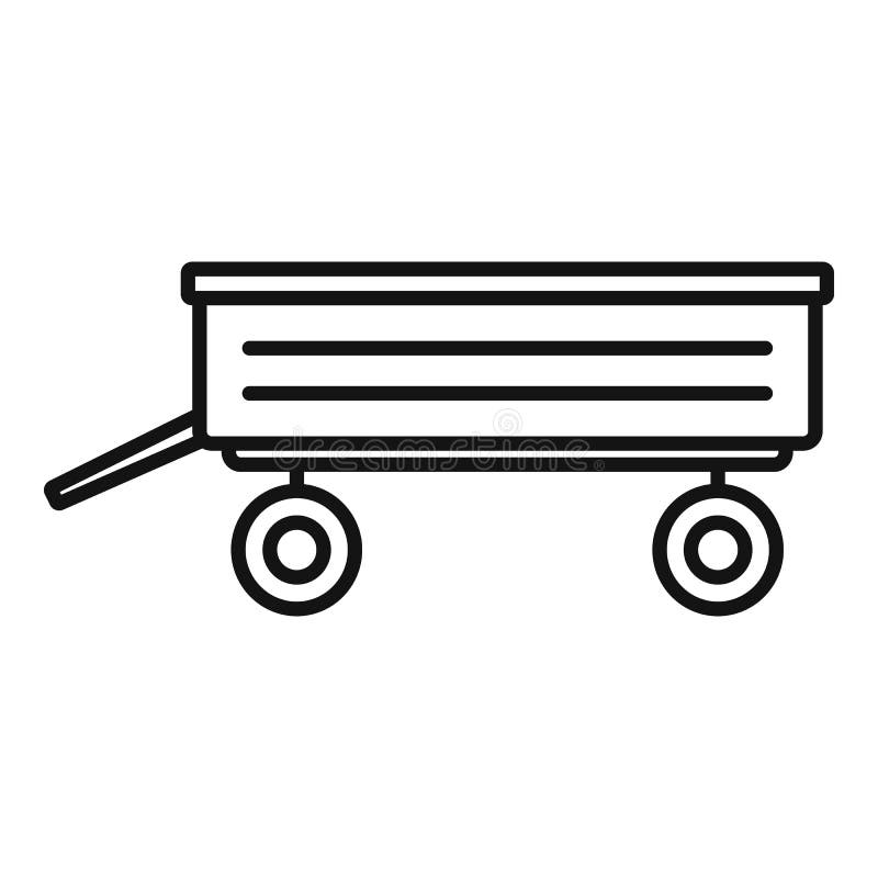 Trailer Icon, Outline Style Stock Vector - Illustration of motorhome ...