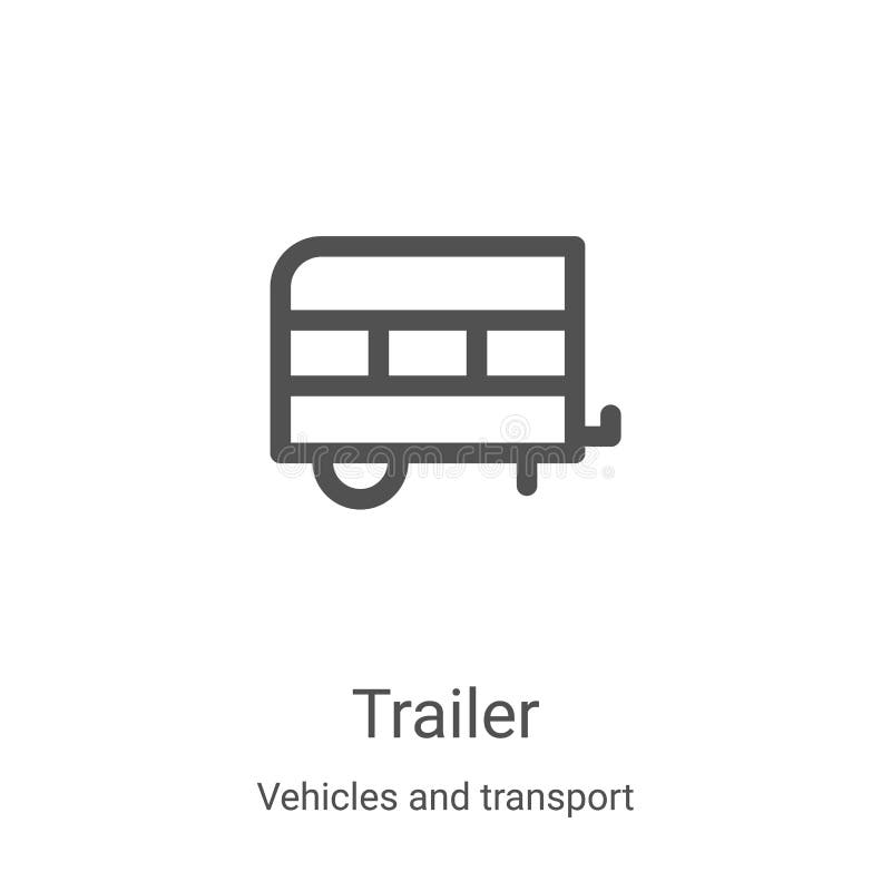 Trailer Icon Vector from Vehicles and Transport Collection. Thin Line ...