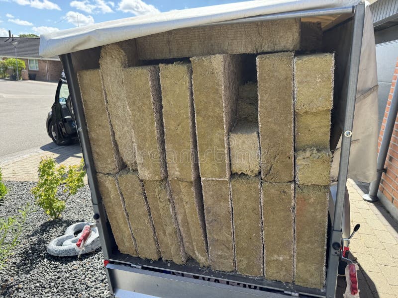 Trailer Loaded with Insulation Blocks Stock Image - Image of container ...