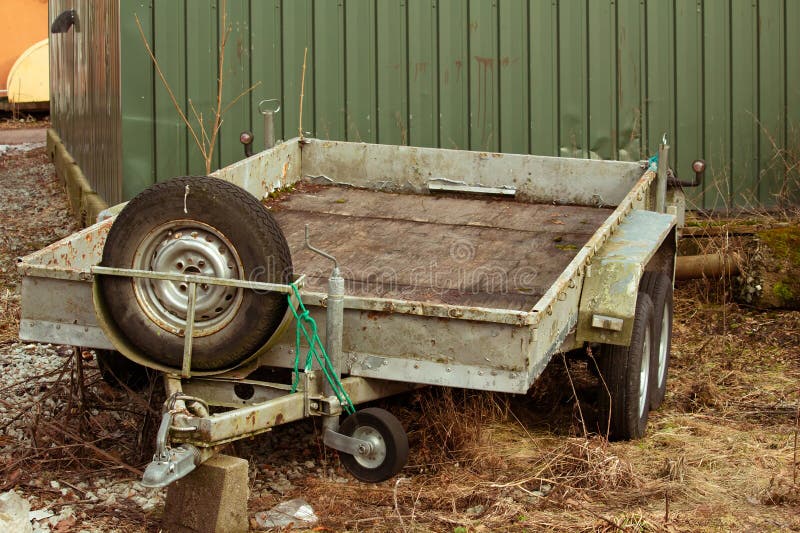 The Trailer for Open Freight Very Old Stock Image - Image of pull ...