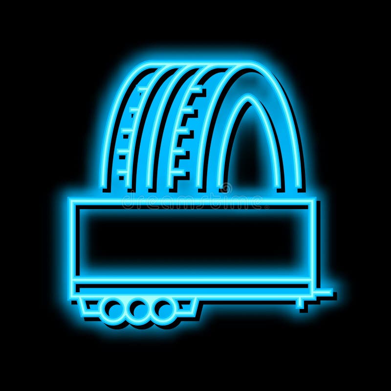 Trailer Tires Neon Glow Icon Illustration Stock Vector - Illustration ...