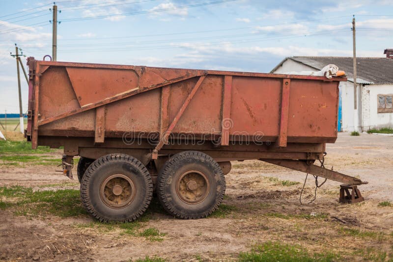 Trailer for a tractor stock image. Image of engine, american - 121725337