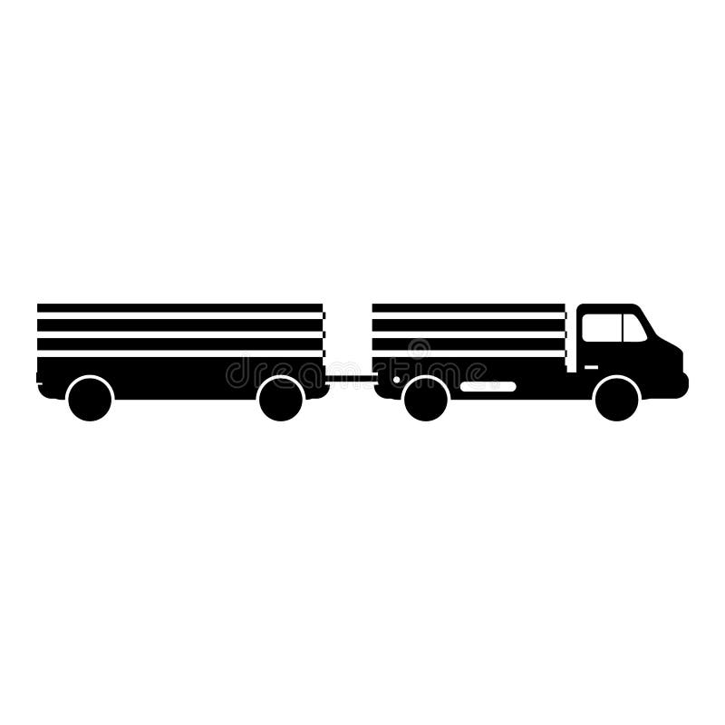 Trailer Truck Icon, Simple Style Stock Vector - Illustration of cabin ...
