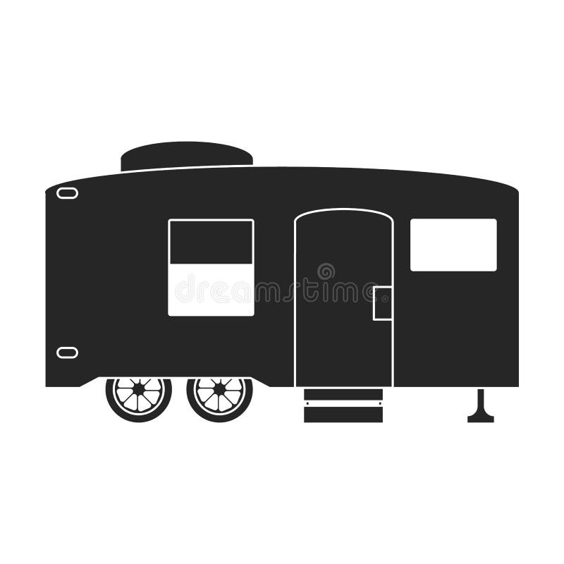 Trailer Vector Icon.Black Vector Icon Isolated on White Background ...
