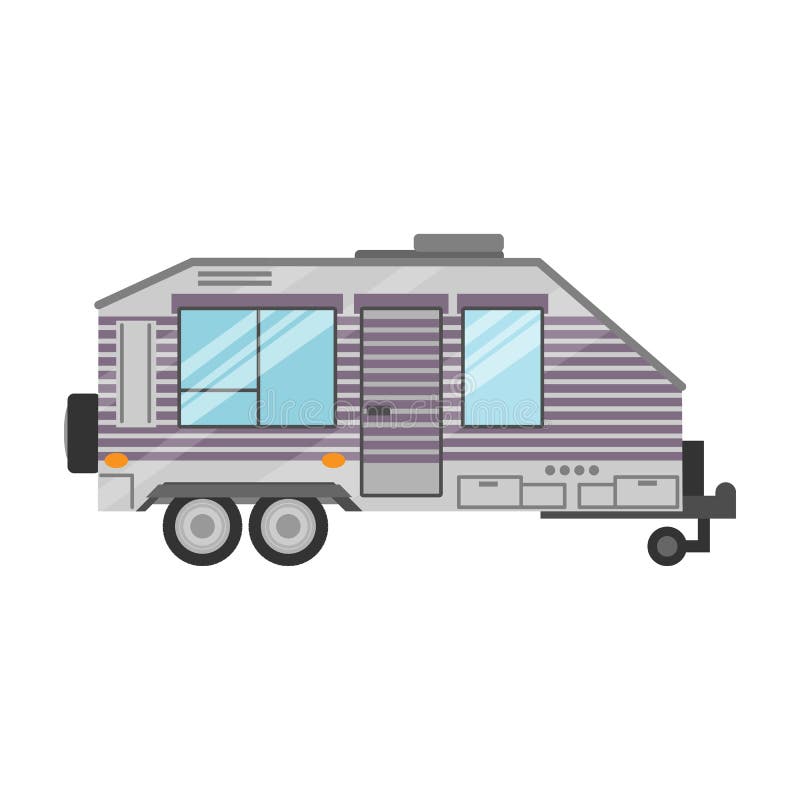 Trailer Vector Icon.Cartoon Vector Icon Isolated on White Background ...