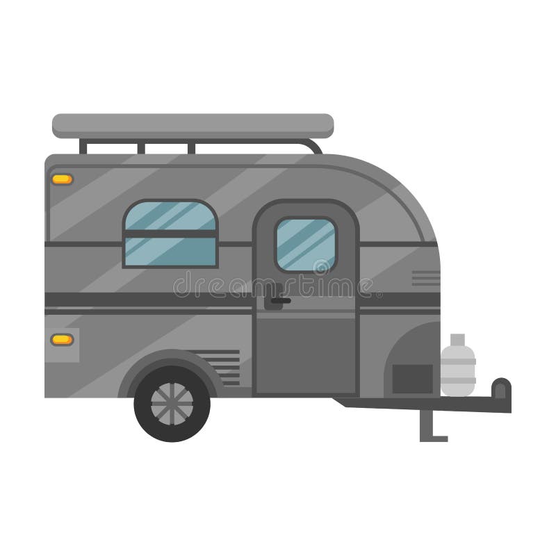 Trailer Vector Icon.Cartoon Vector Icon Isolated on White Background ...