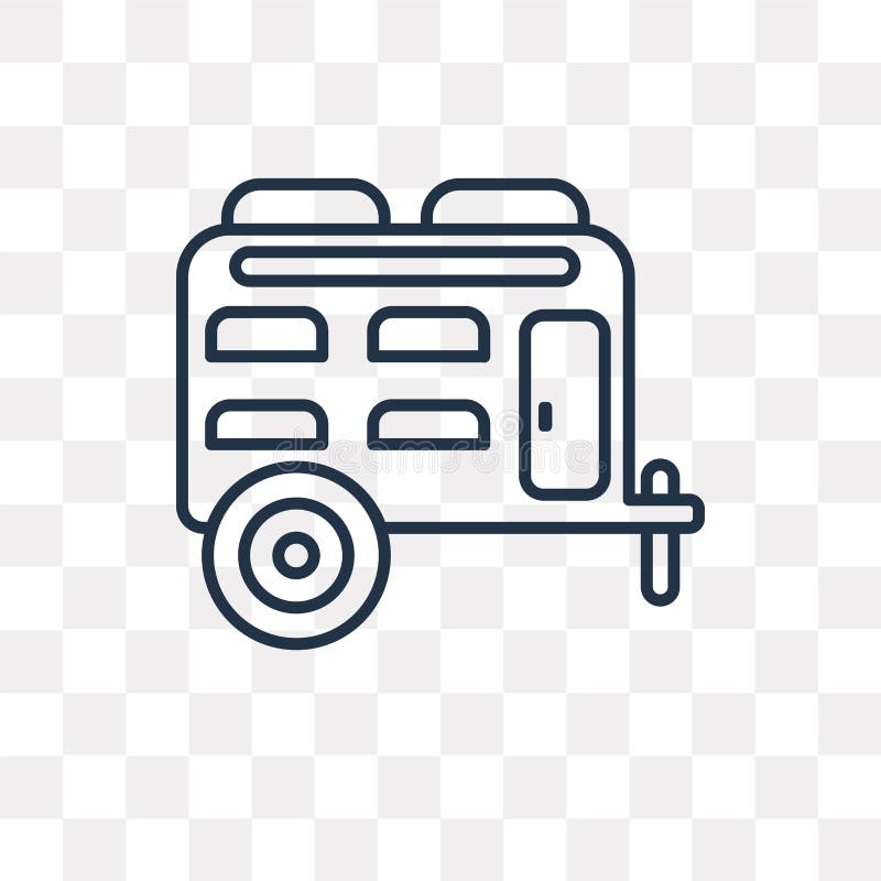 Trailer Linear Icon. Isolated on White. Vector Illustration Stock ...